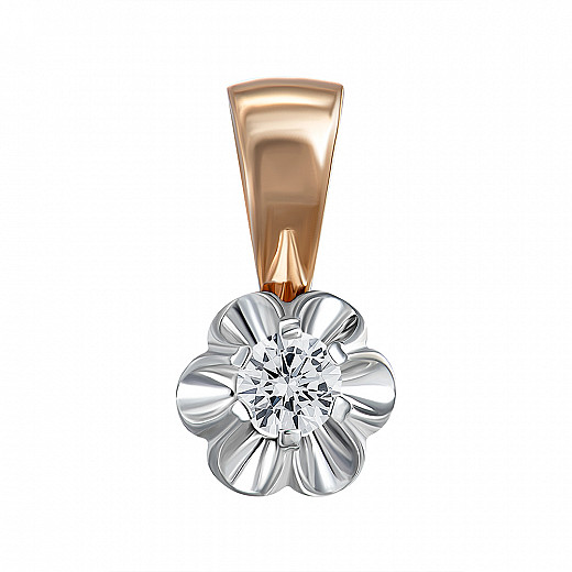 Подвес из комбинированного золота с бриллиантом UZ10243147: цена ...